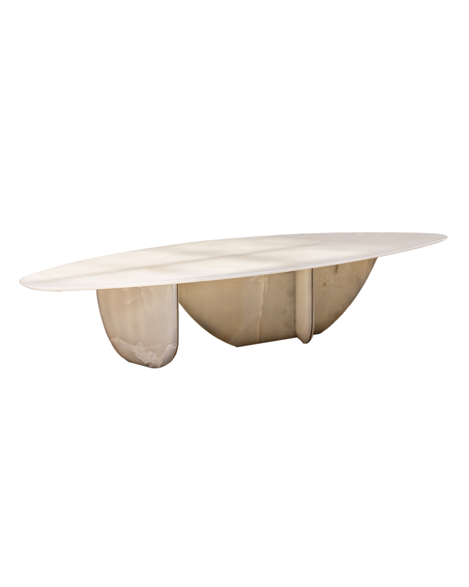 ATRA 2100 Pebble Coffee Table - Onyx Sculptural Base | Monde Singulier