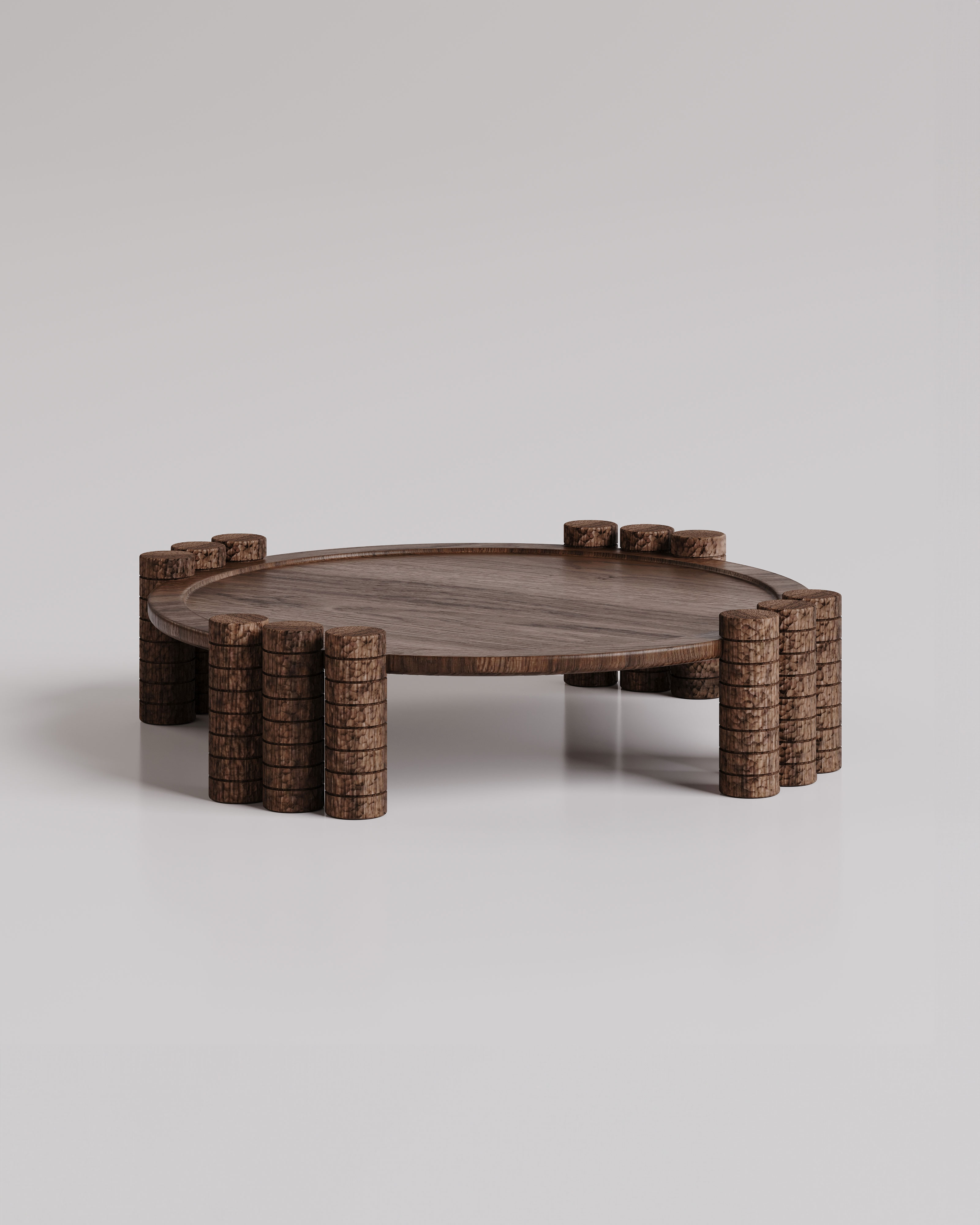 Manhattan Round Coffee Table by Girodroux & Delpy - Wood | Monde Singulier