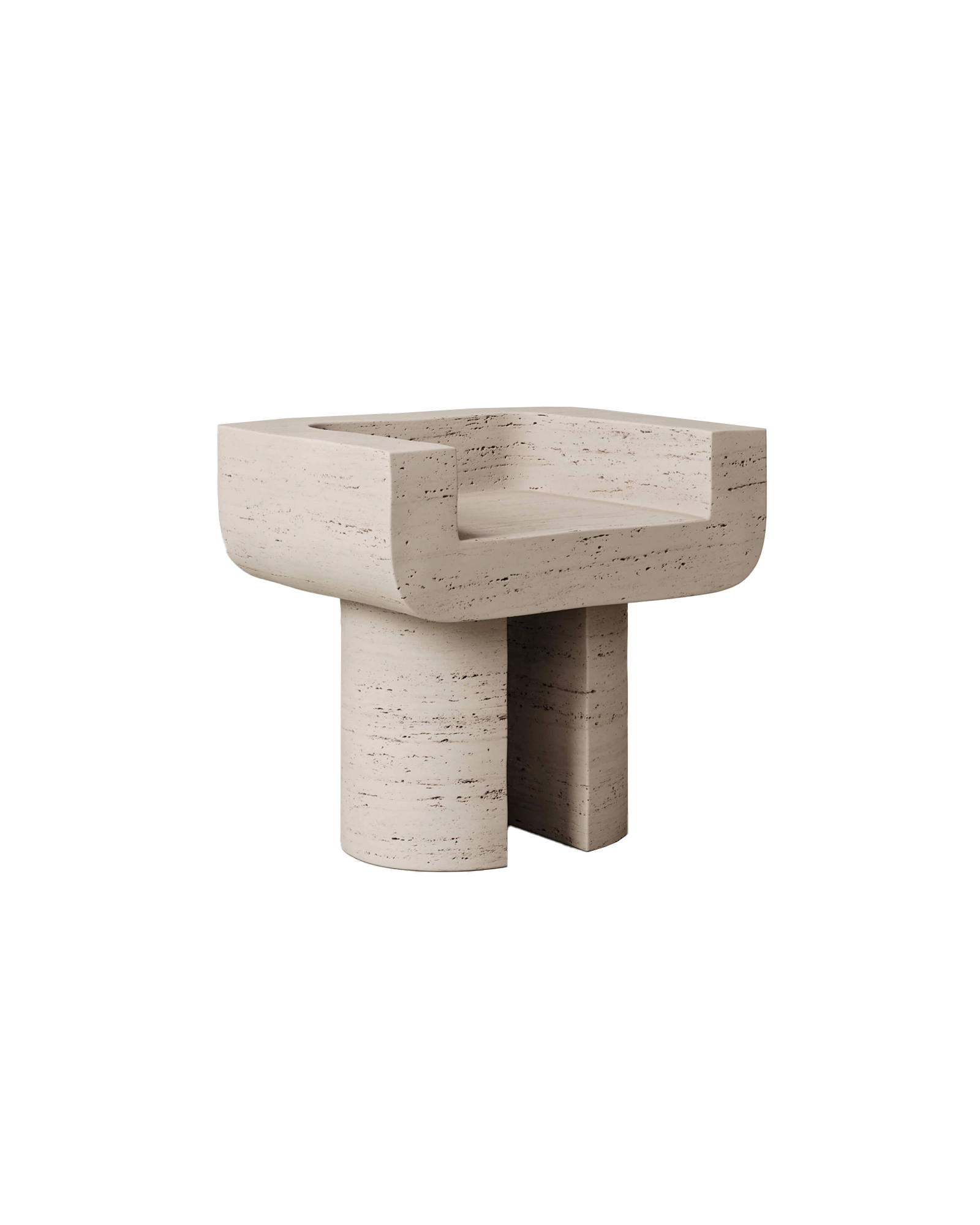 M_001 Chair by Monolith - Sculptural Travertine | Monde Singulier