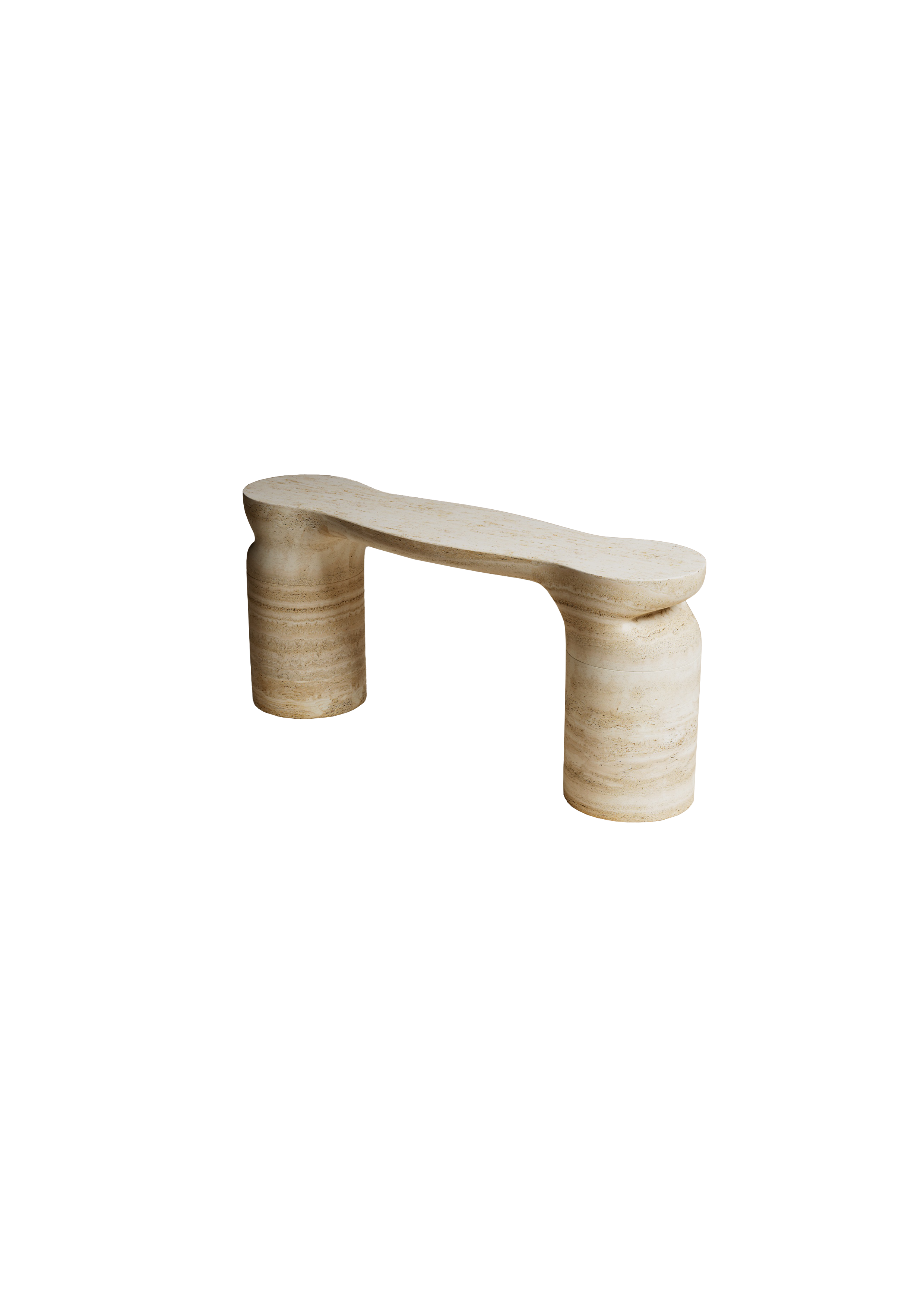 Nubo Console 01, Travertine Stone - Mathieu Delacroix | Monde Singulier